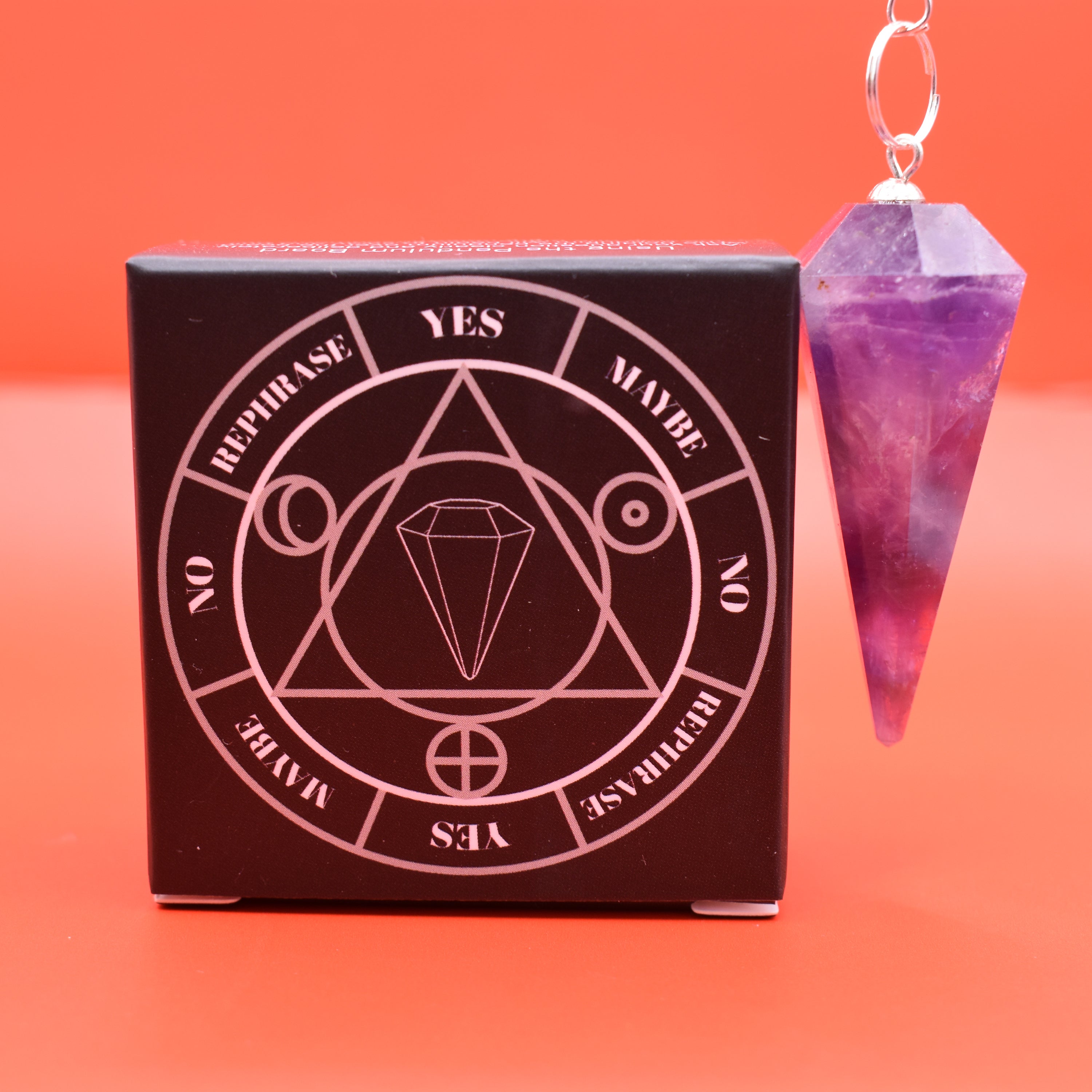 Anime Edition Amethyst Dowsing Pendulum in Pendulum Chart Gift Box ...